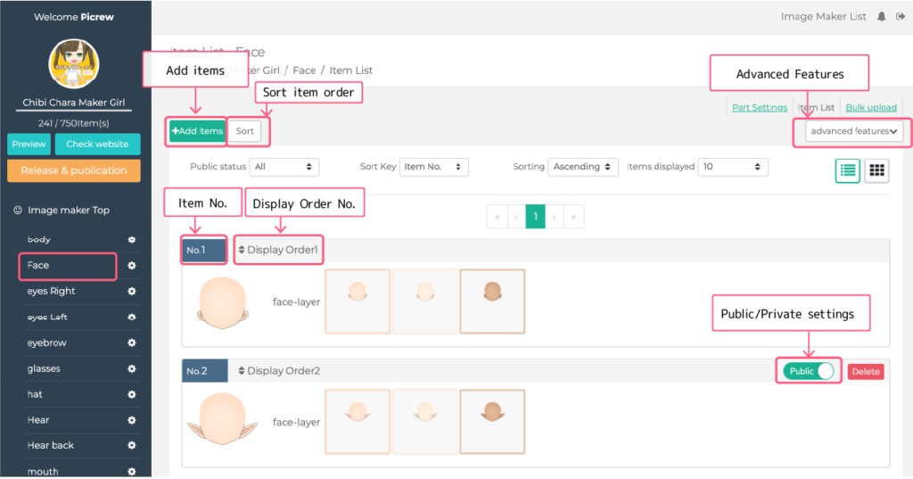 Add an item – Picrew Support