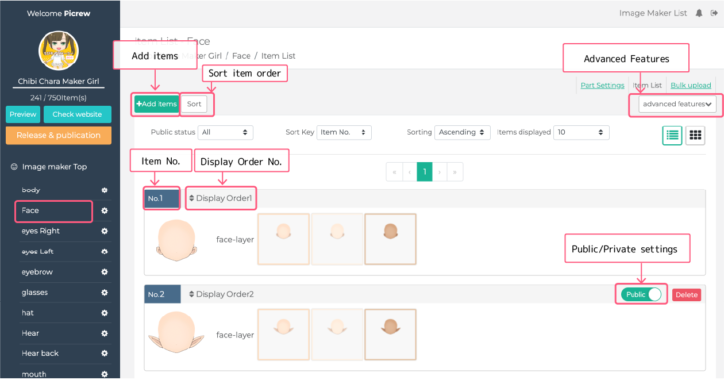 Add an item – Picrew Support