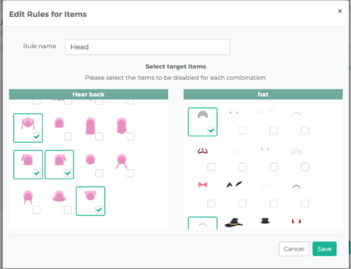 Set item rules – Picrew Support